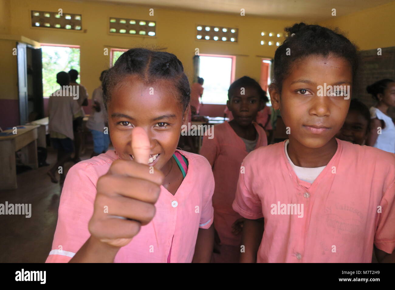 Cute Malagasy kids in poor village on Madagascar island Stock Photo - Alamy