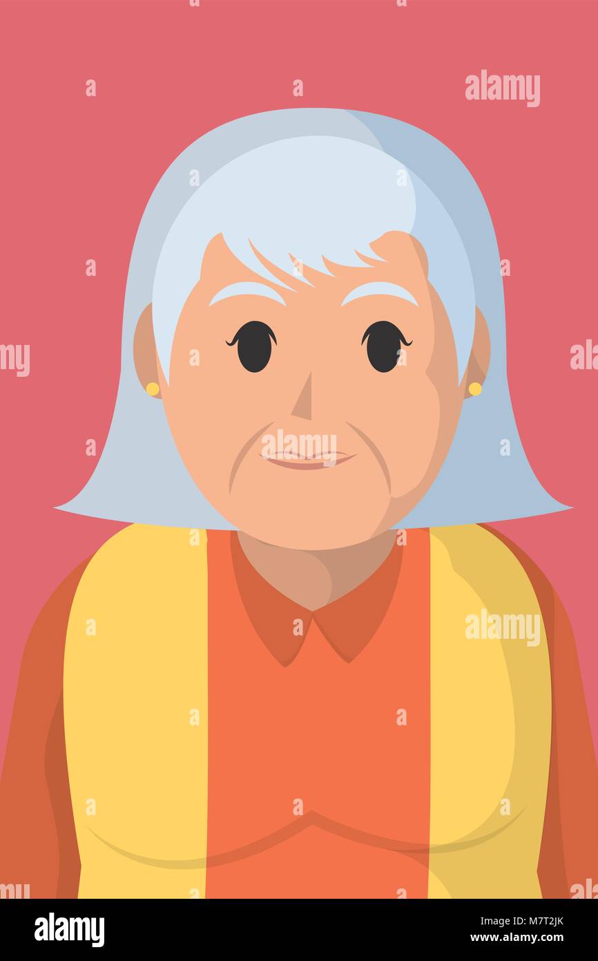 Mature white woman profile Stock Vector Images - Alamy