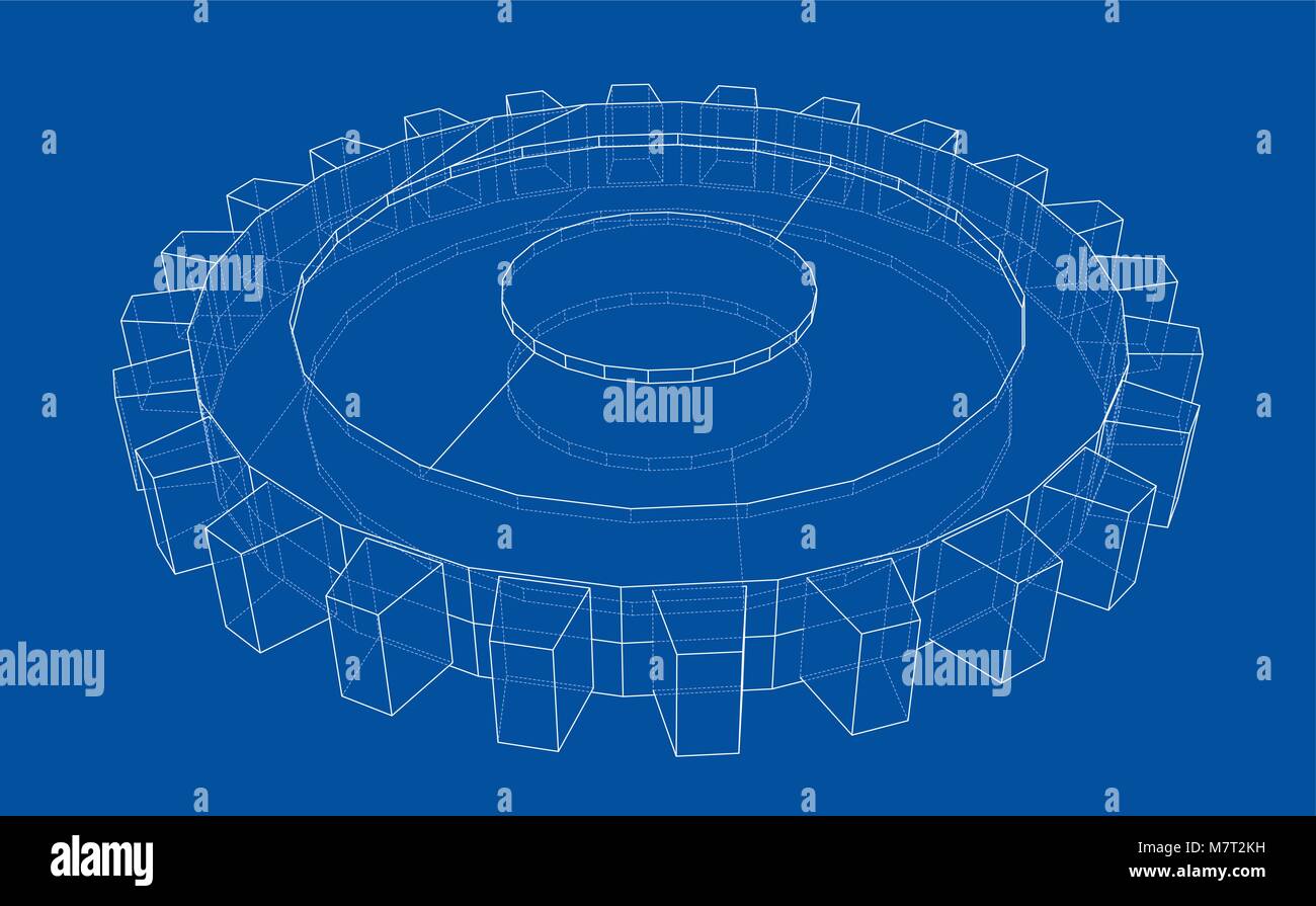 Gear sketch. Vector Stock Vector Image & Art - Alamy