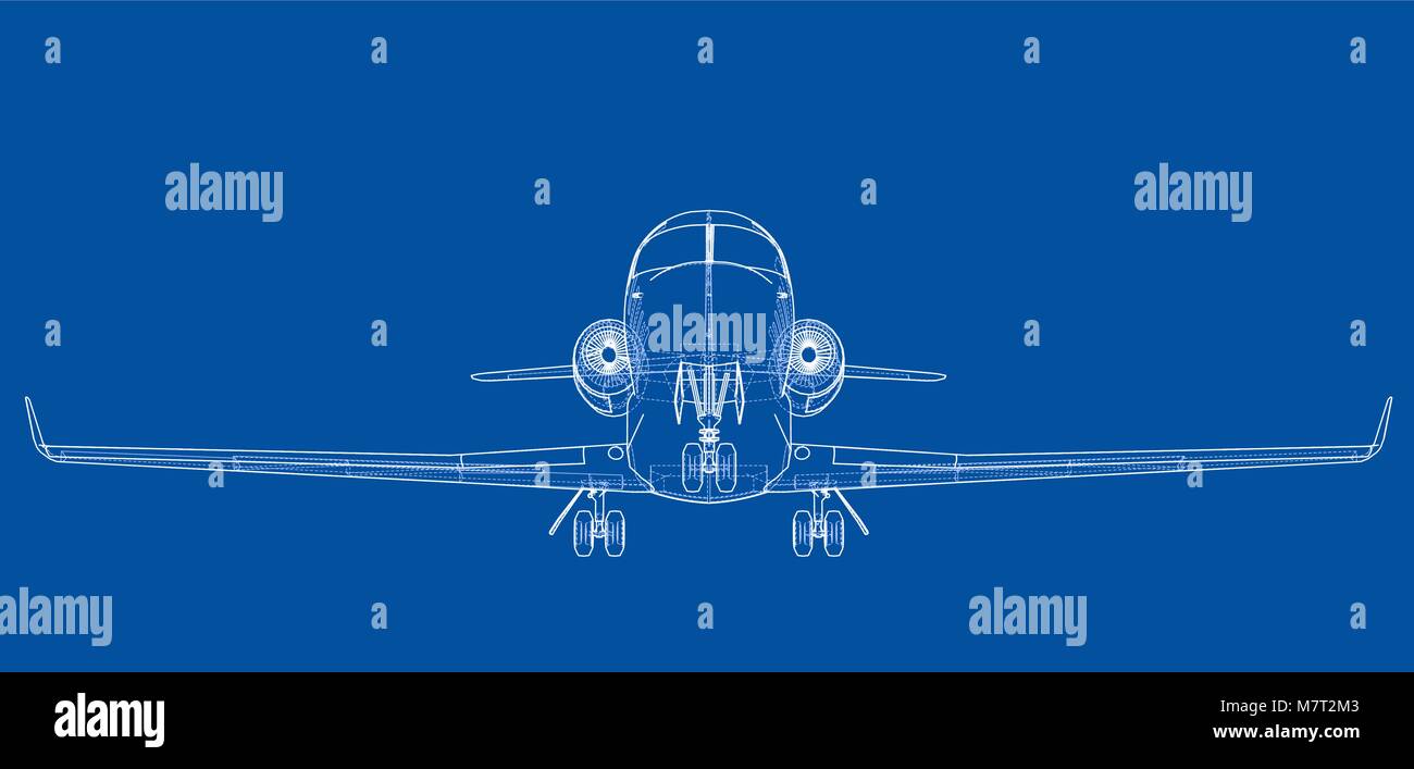 Airplane blueprint. Vector Stock Vector Image & Art - Alamy