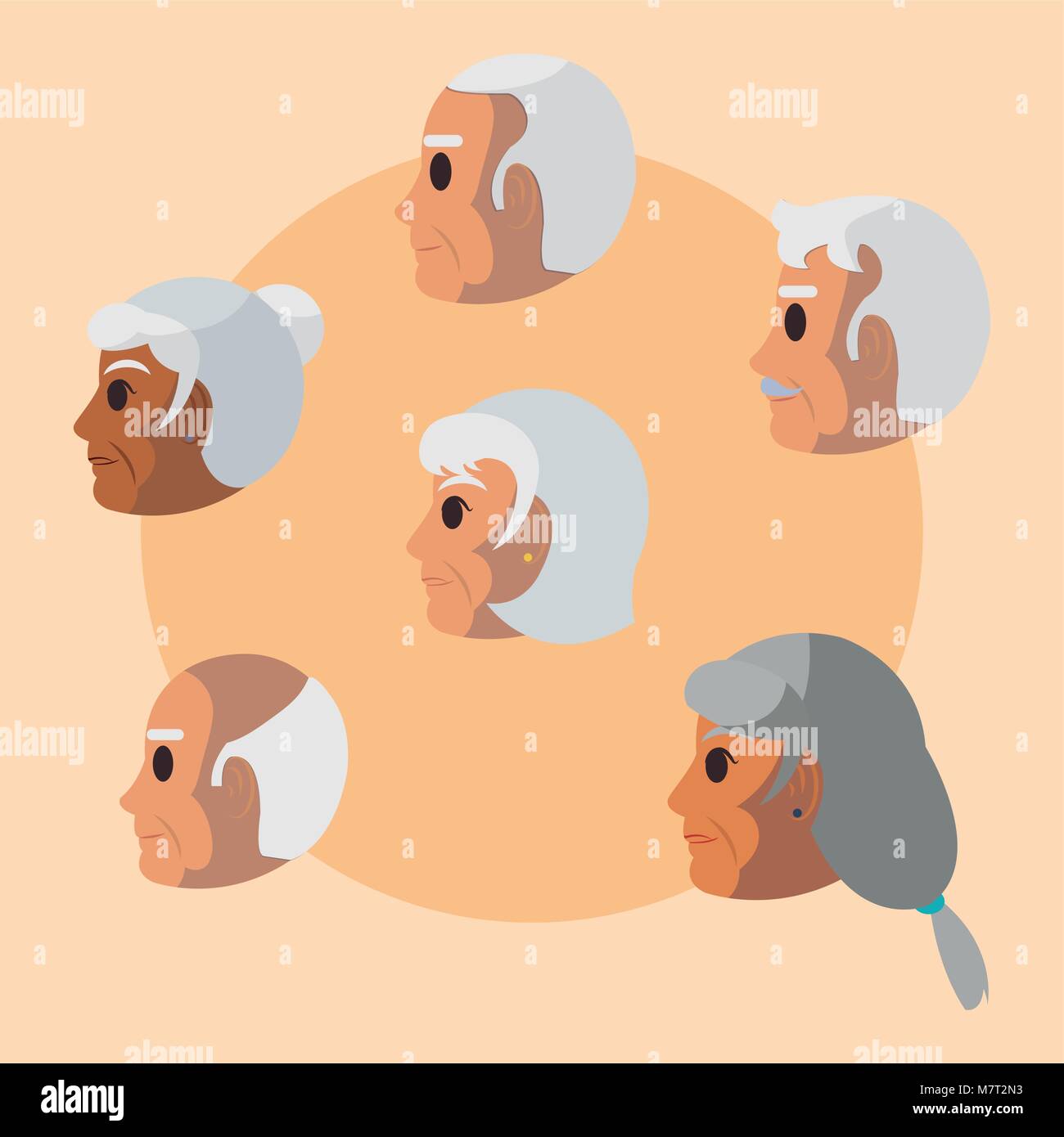 Elderly faces Stock Vector Images - Alamy