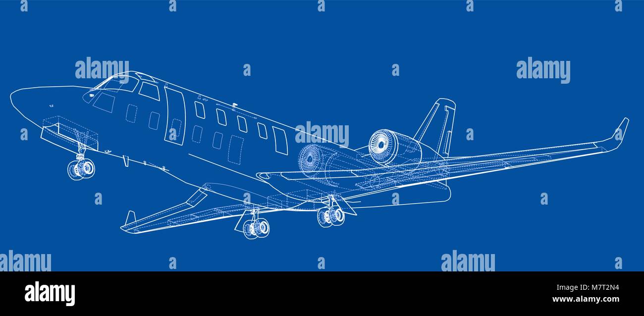 Airplane blueprint. Vector Stock Vector Image & Art - Alamy