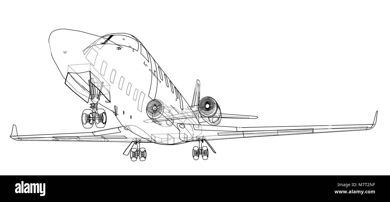 Airplane blueprint. Vector Stock Vector Image & Art - Alamy