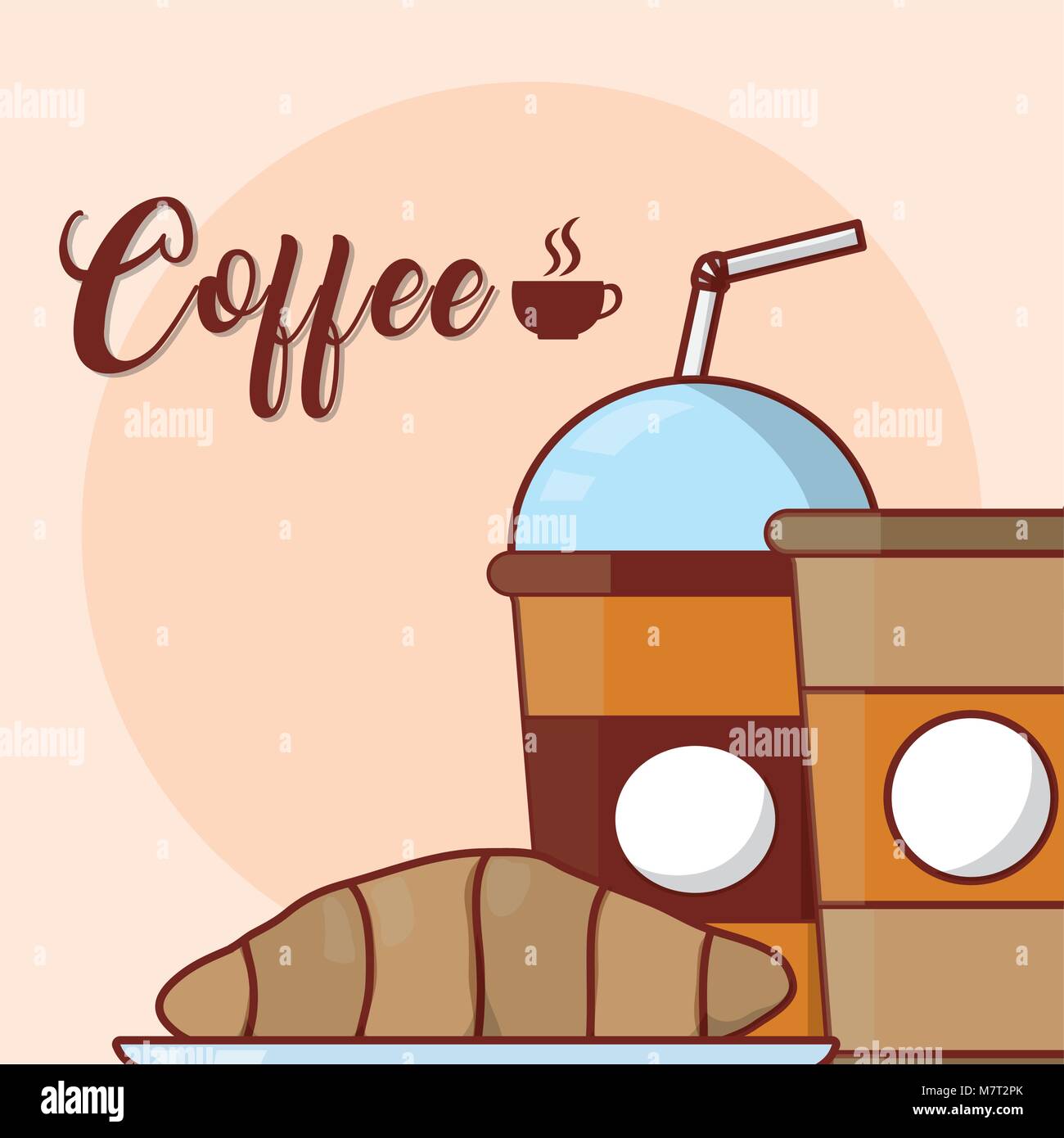 Coffee and croissant Stock Vector Image & Art - Alamy