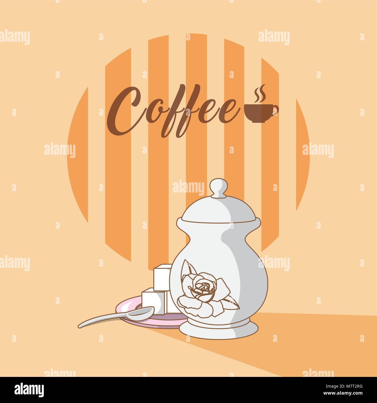 Spoon sugar cubes in Stock Vector Images - Alamy