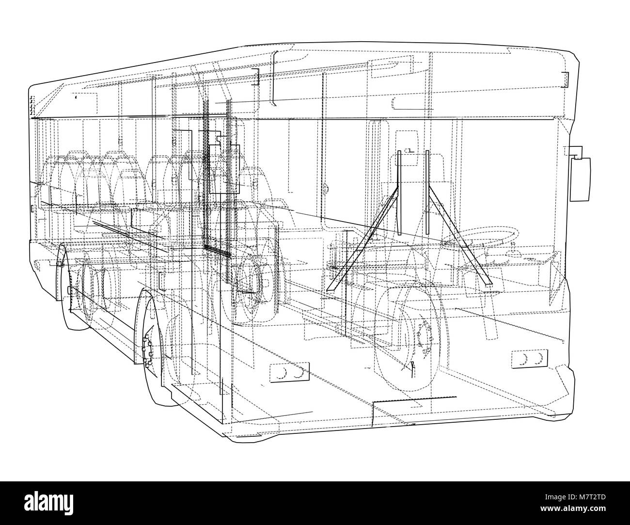 Concept city bus. Vector rendering of 3d Stock Vector Image & Art - Alamy