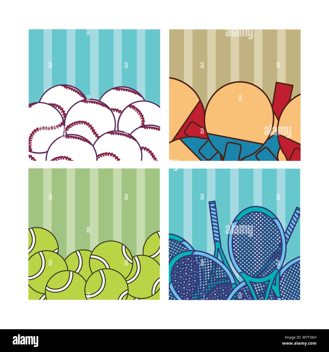 Sport balls on colorful squares Stock Vector Image & Art - Alamy
