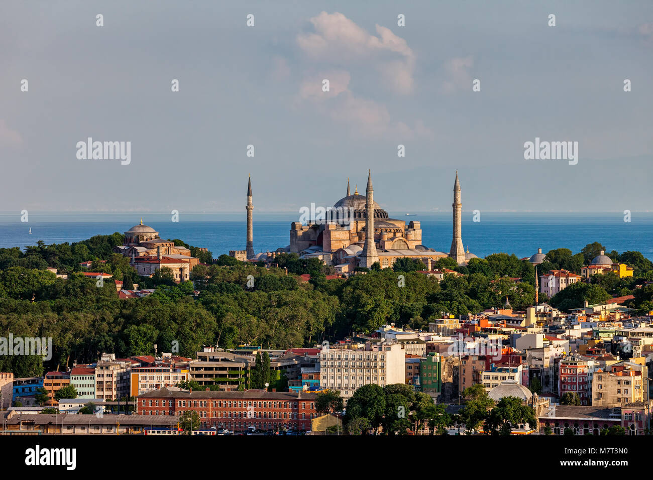 City of Istanbul in Turkey, cityscape with the Hagia Sophia temple and ...