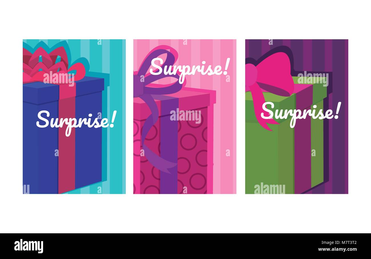 Set of suprise cards Stock Vector Image & Art - Alamy