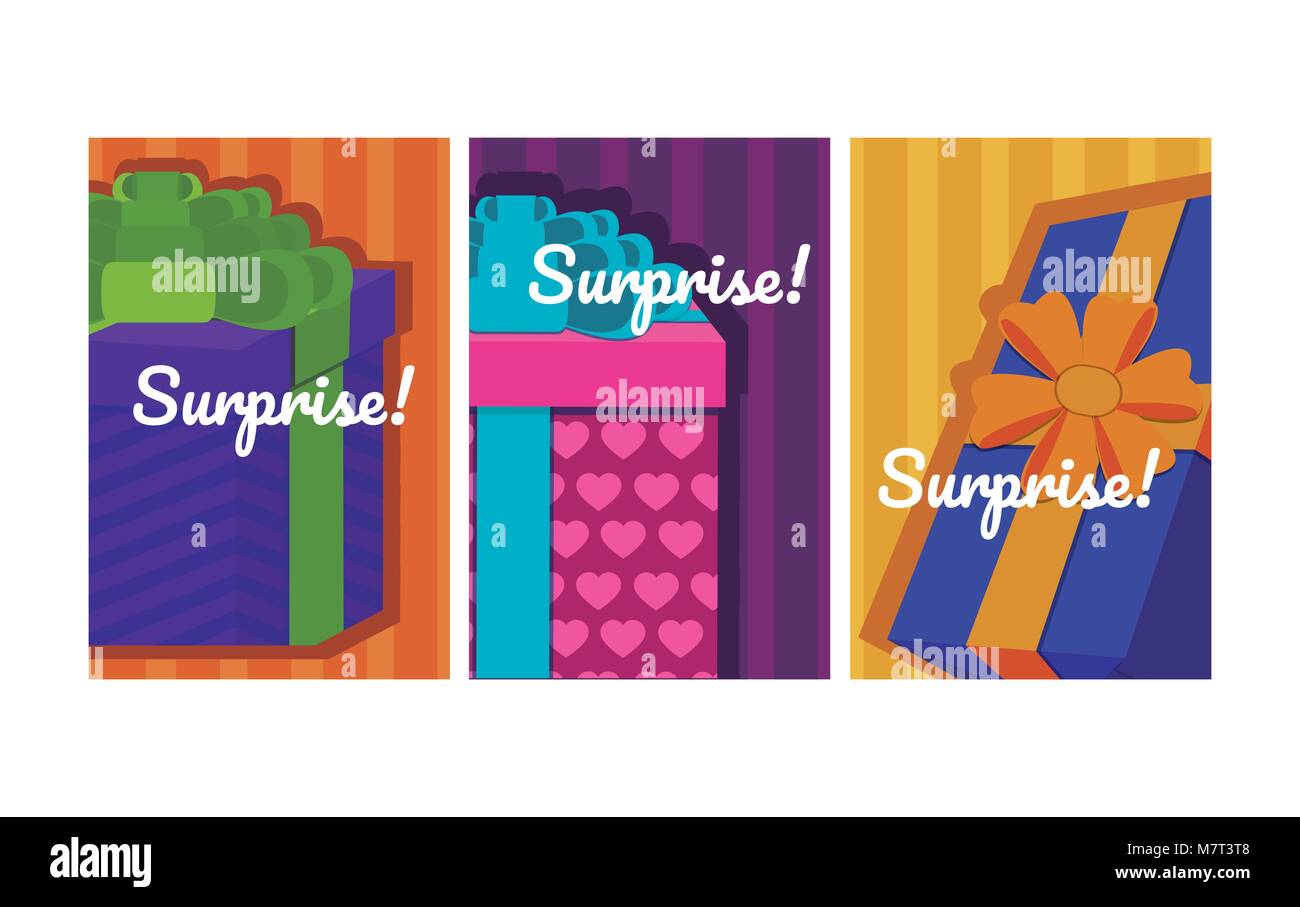 Set of suprise cards Stock Vector Image & Art - Alamy