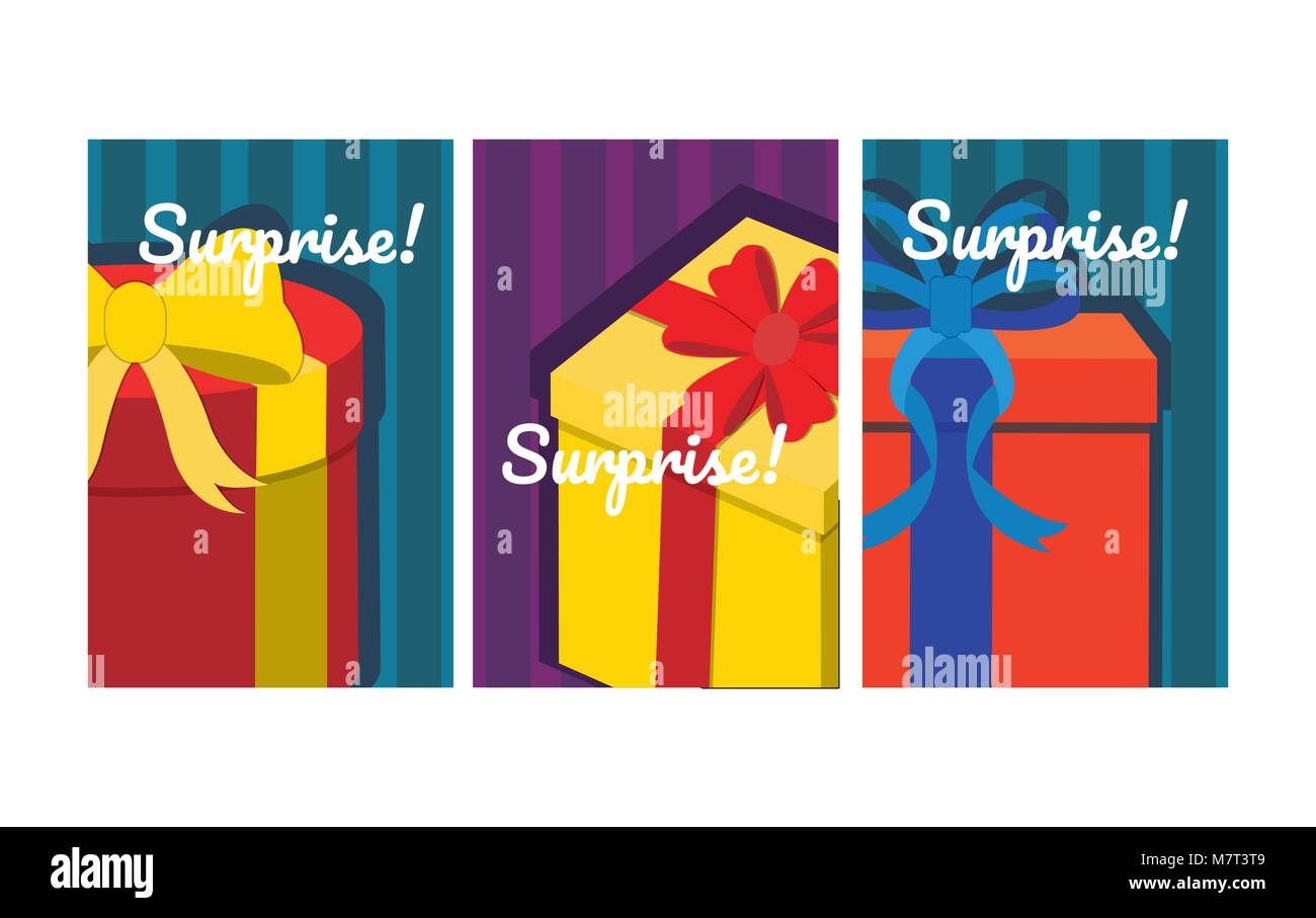 Set of suprise cards Stock Vector Image & Art - Alamy