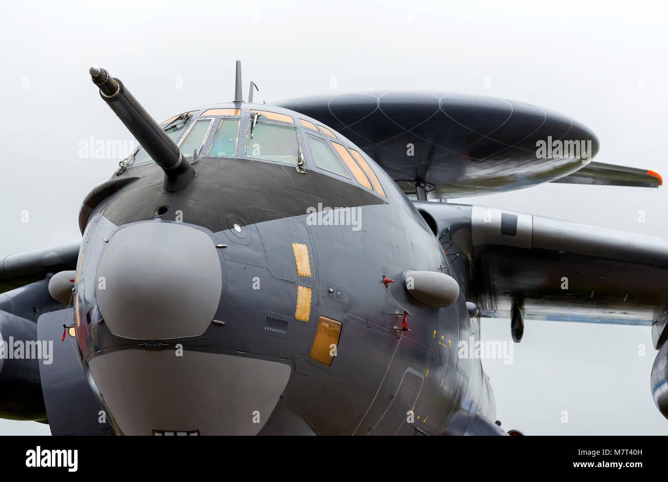 Jet plane with turbojet engines and radar antenna Stock Photo - Alamy