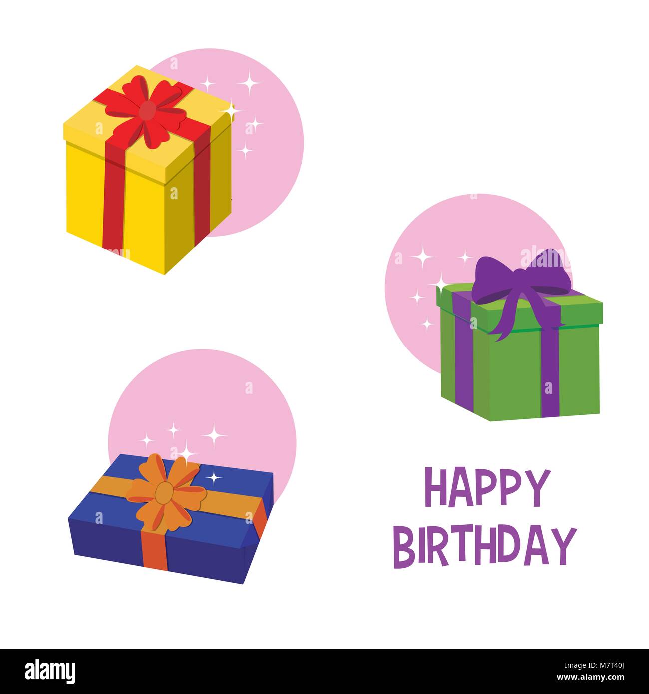 Happy birthday gift boxes Stock Vector Image & Art - Alamy