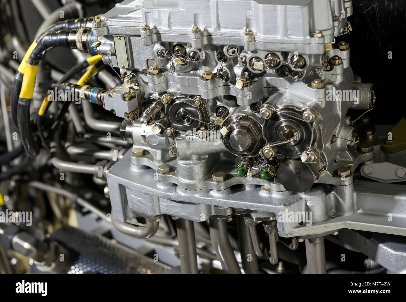 plane turbine engine mechanism closeup Stock Photo - Alamy