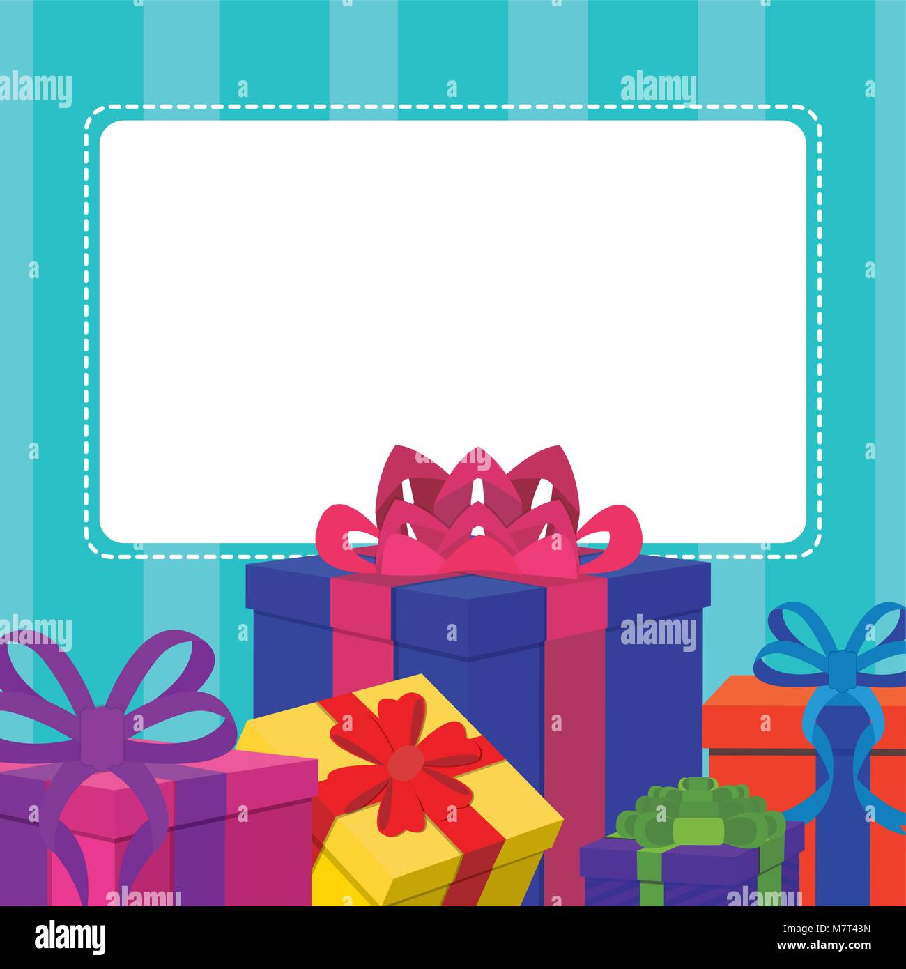 Blank note card with gift boxes Stock Vector Image & Art - Alamy