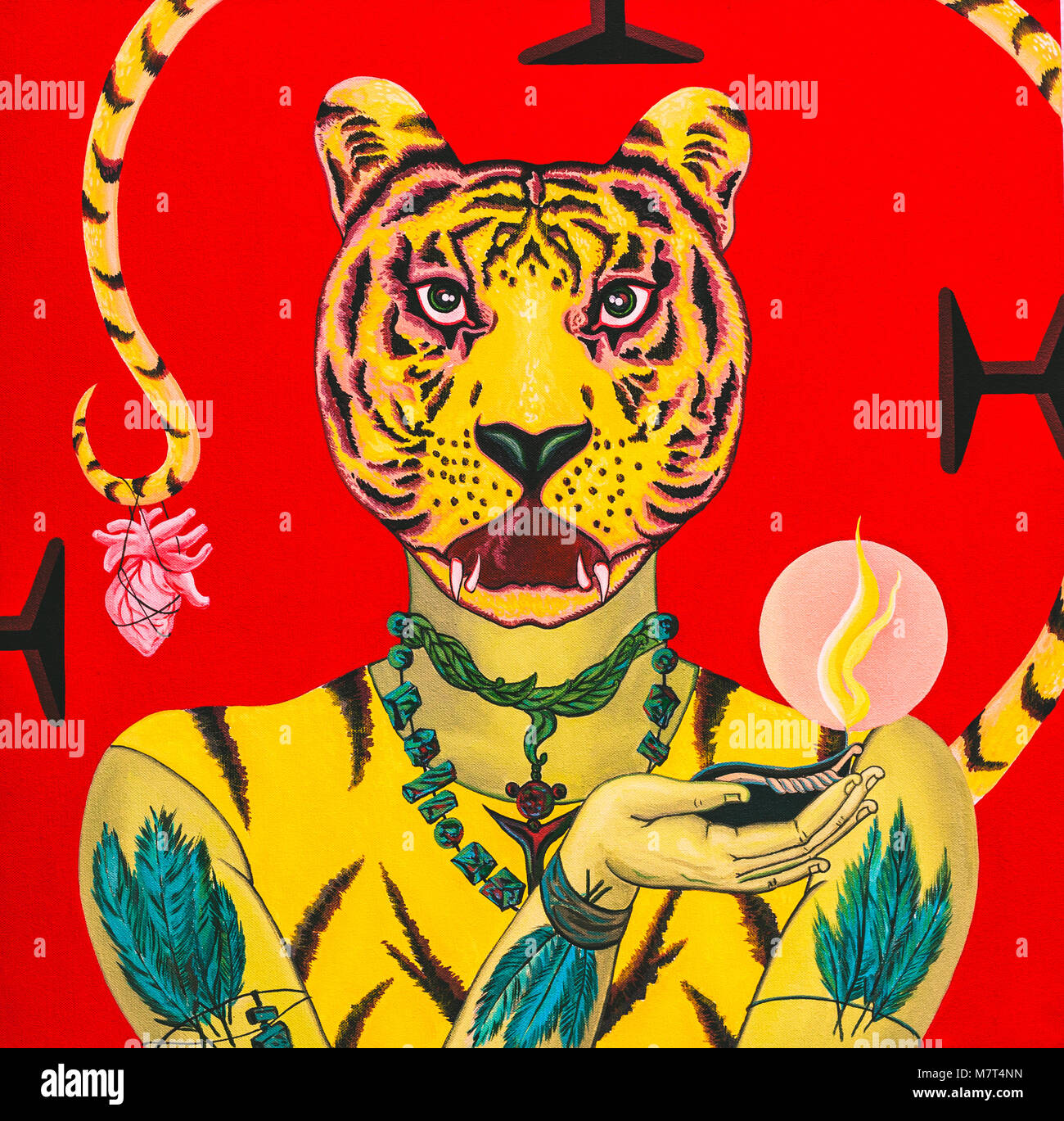 Old oil painting texture red hi-res stock photography and images - Alamy