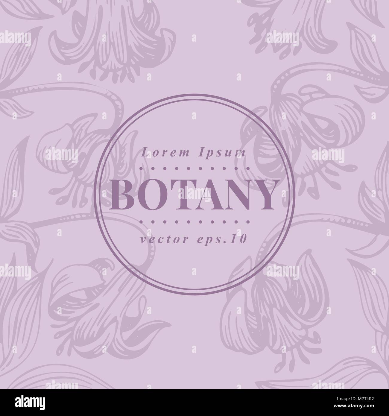 Hand drawn retro bluebell. Vector blooming flower. Botanical banner ...