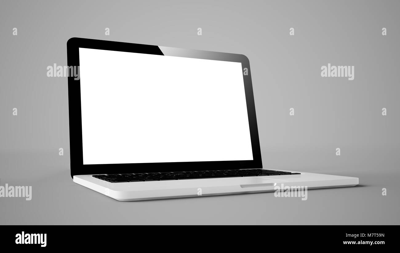 blank laptop 3d rendering Stock Photo - Alamy