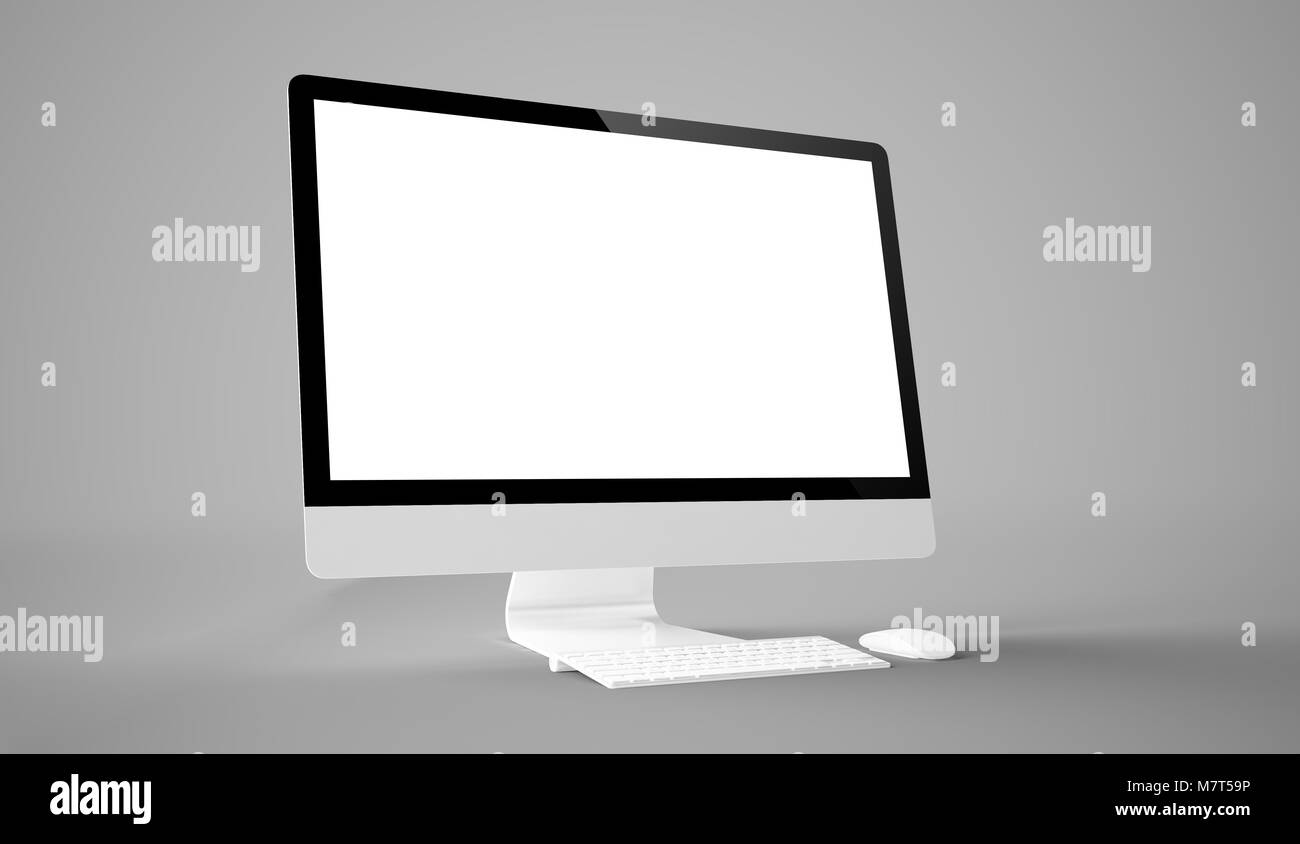 blank screen computer 3d rendering Stock Photo - Alamy