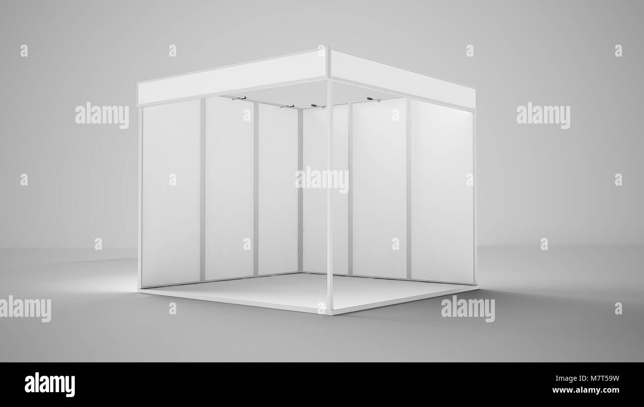 white empty exhibition booth 3d rendering Stock Photo - Alamy