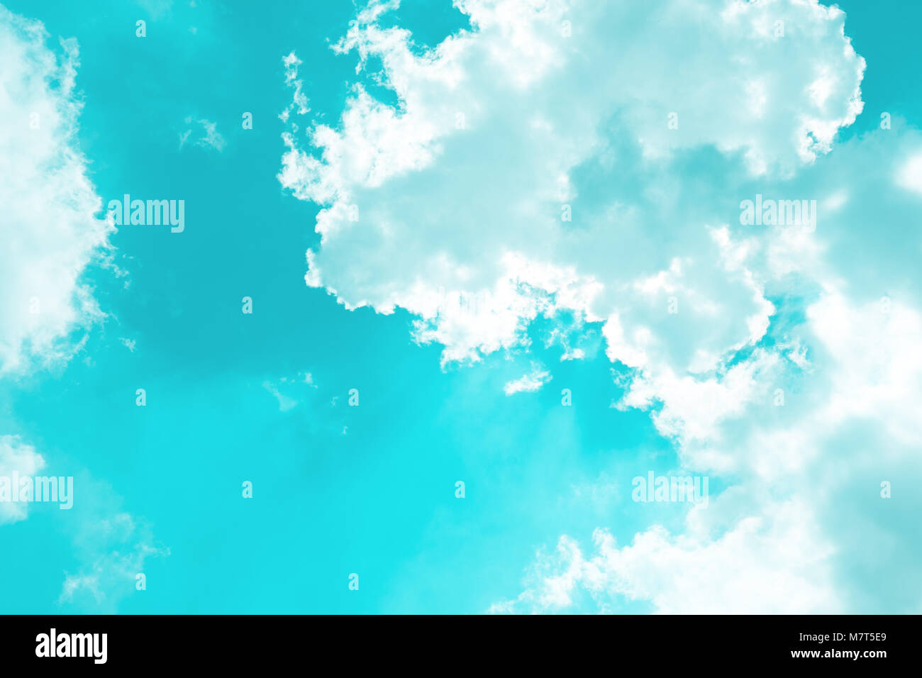 Shiny cloudy blue sky and sunlight shining in summer - Sweet vintage ...