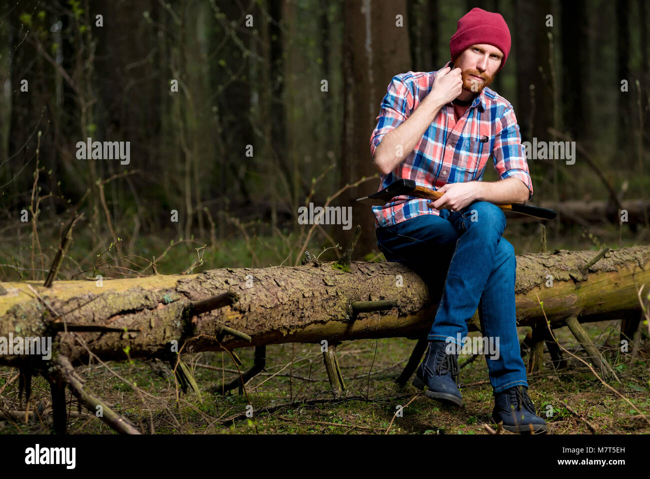 Handsome lumberjack on white hi-res stock photography and images - Alamy
