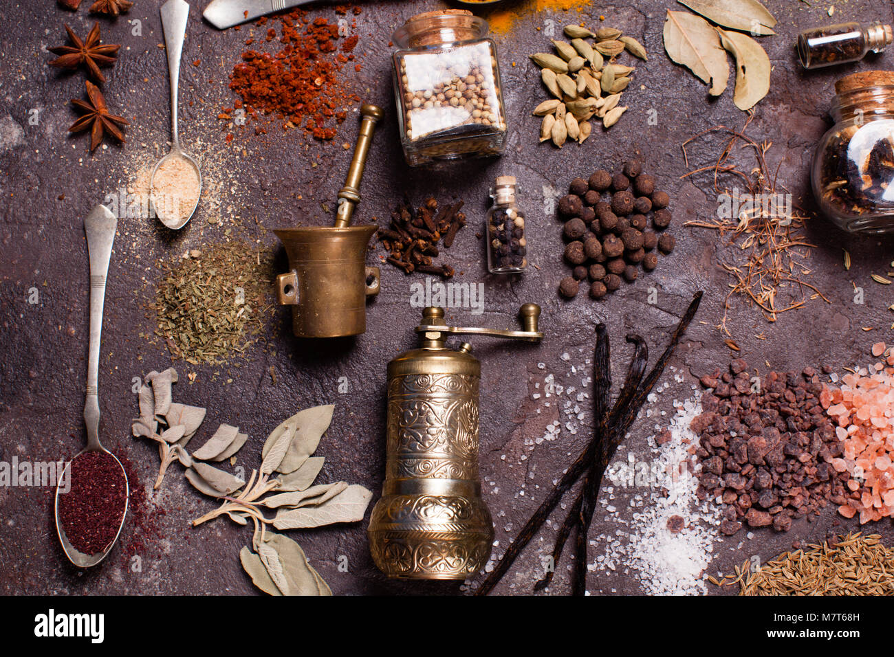 Flat lay spices Stock Photo - Alamy