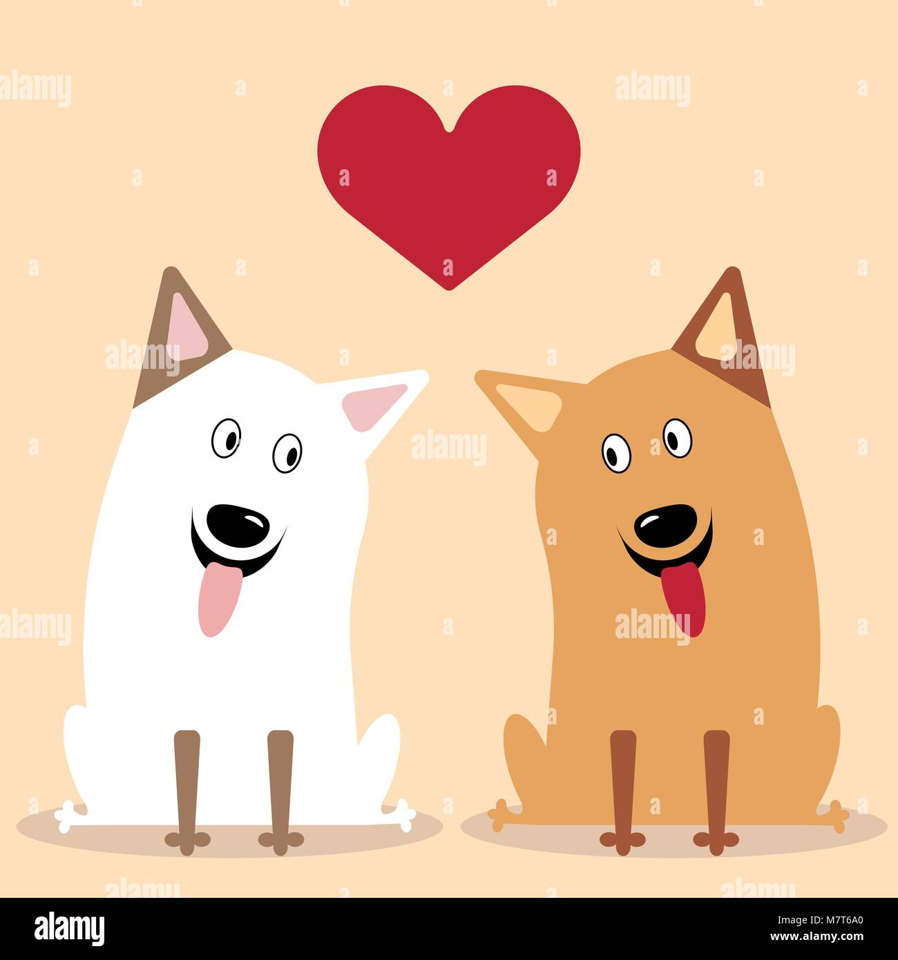 Two dogs together Stock Vector Images - Alamy