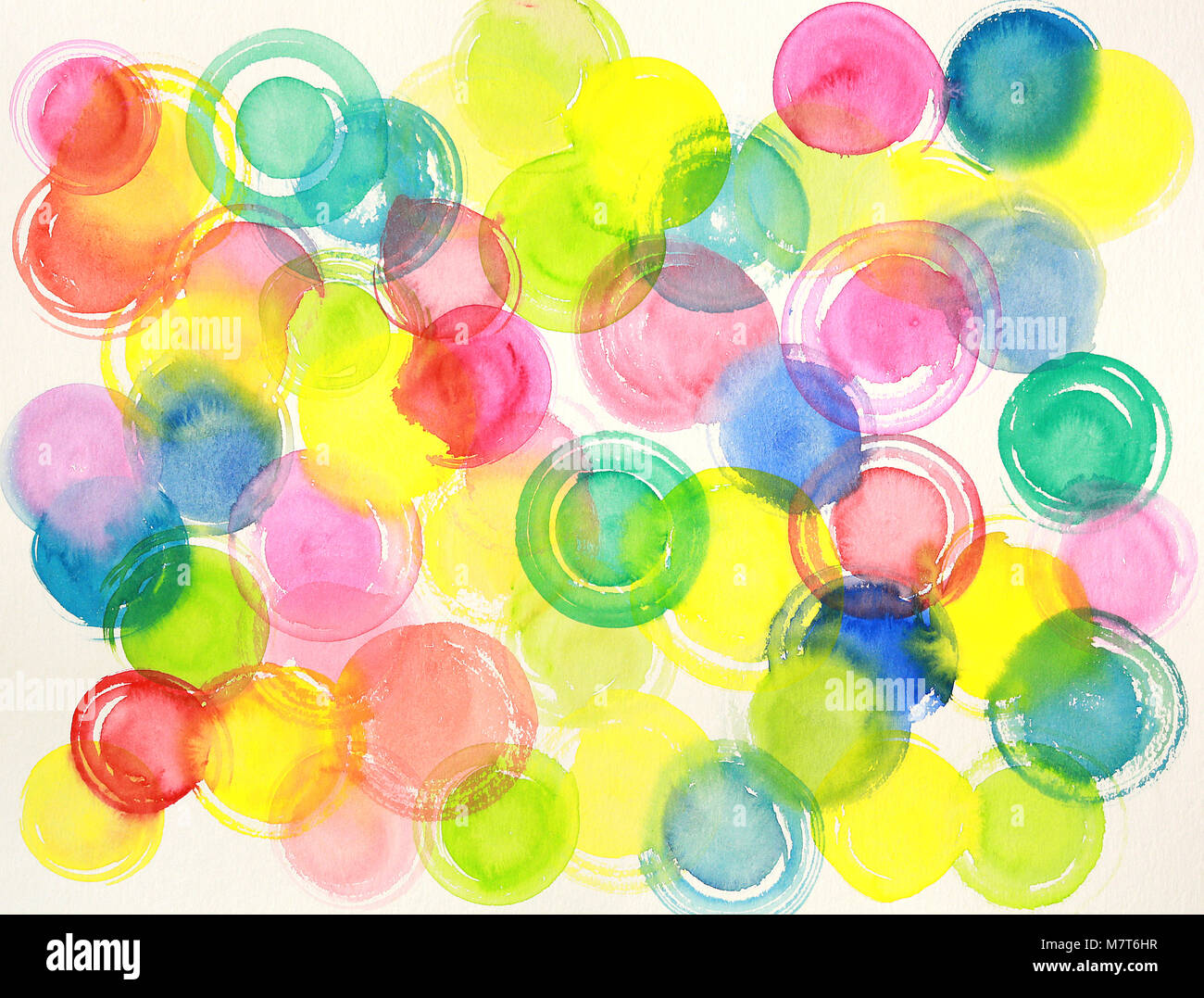 Abstract watercolor circles painting Stock Photo - Alamy