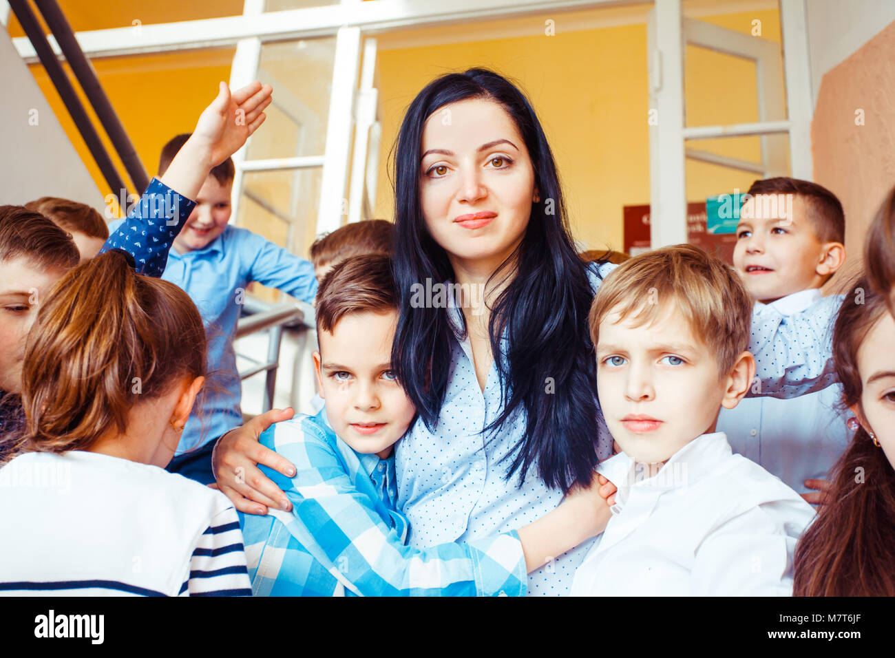 Pupils going on break Stock Photo - Alamy