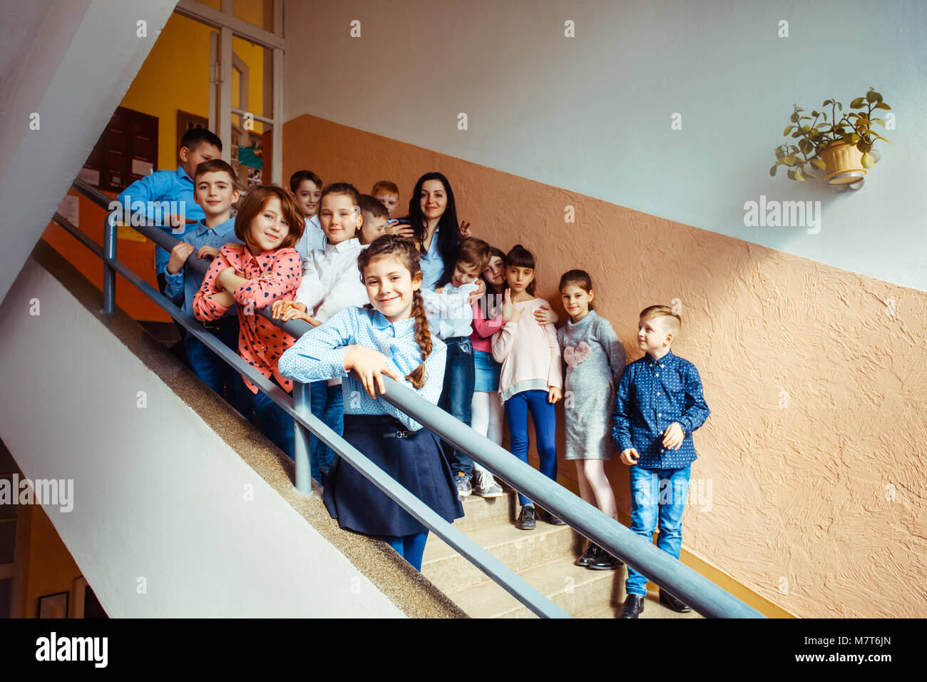 Pupils going on break Stock Photo - Alamy
