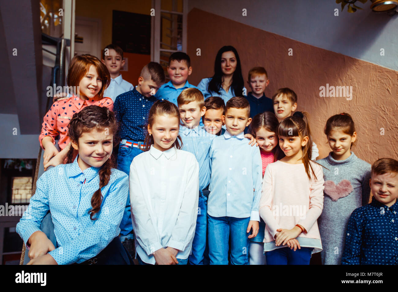Pupils going on break Stock Photo - Alamy