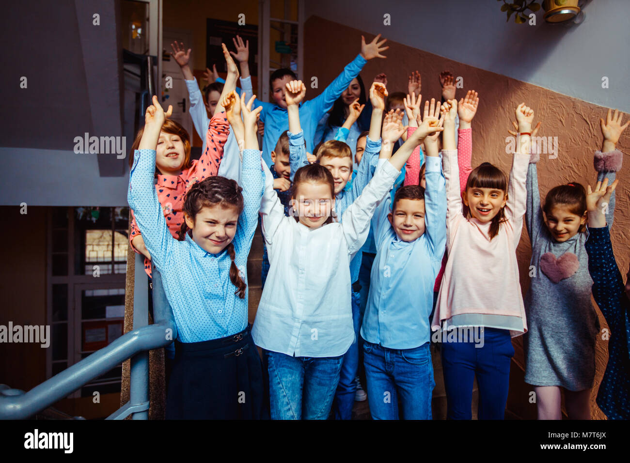 Pupils going on break Stock Photo - Alamy
