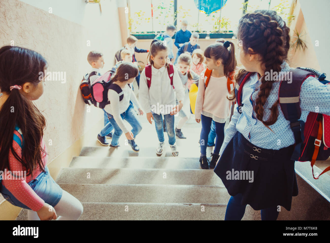 Pupils going on break Stock Photo - Alamy