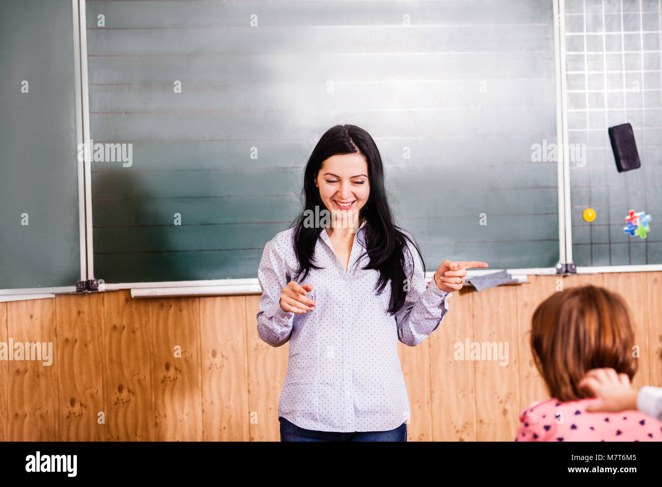 Student teacher classroom laugh hi-res stock photography and images - Alamy