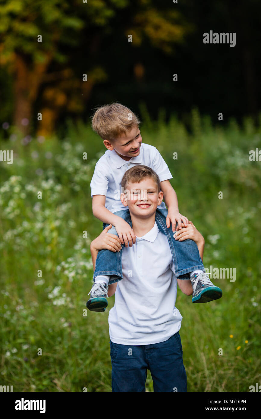 Two brothers having fun Stock Photo - Alamy