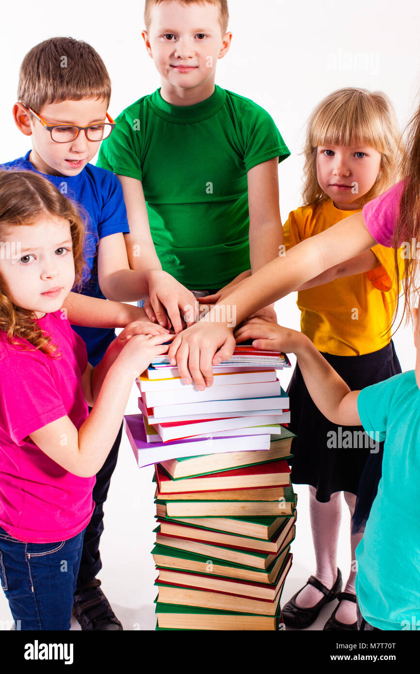 Children with books Stock Photo - Alamy