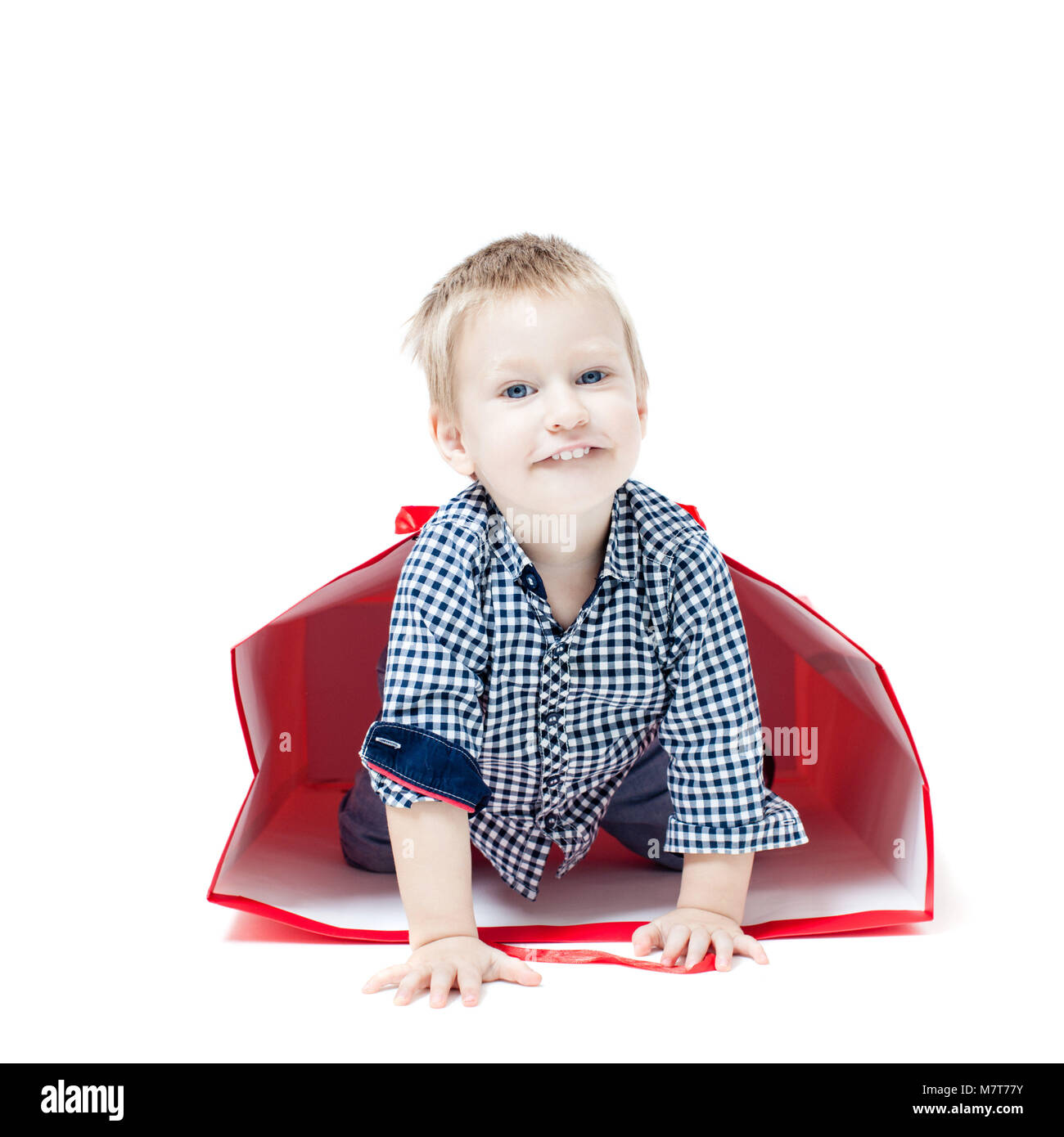 The boy inside packet Stock Photo - Alamy
