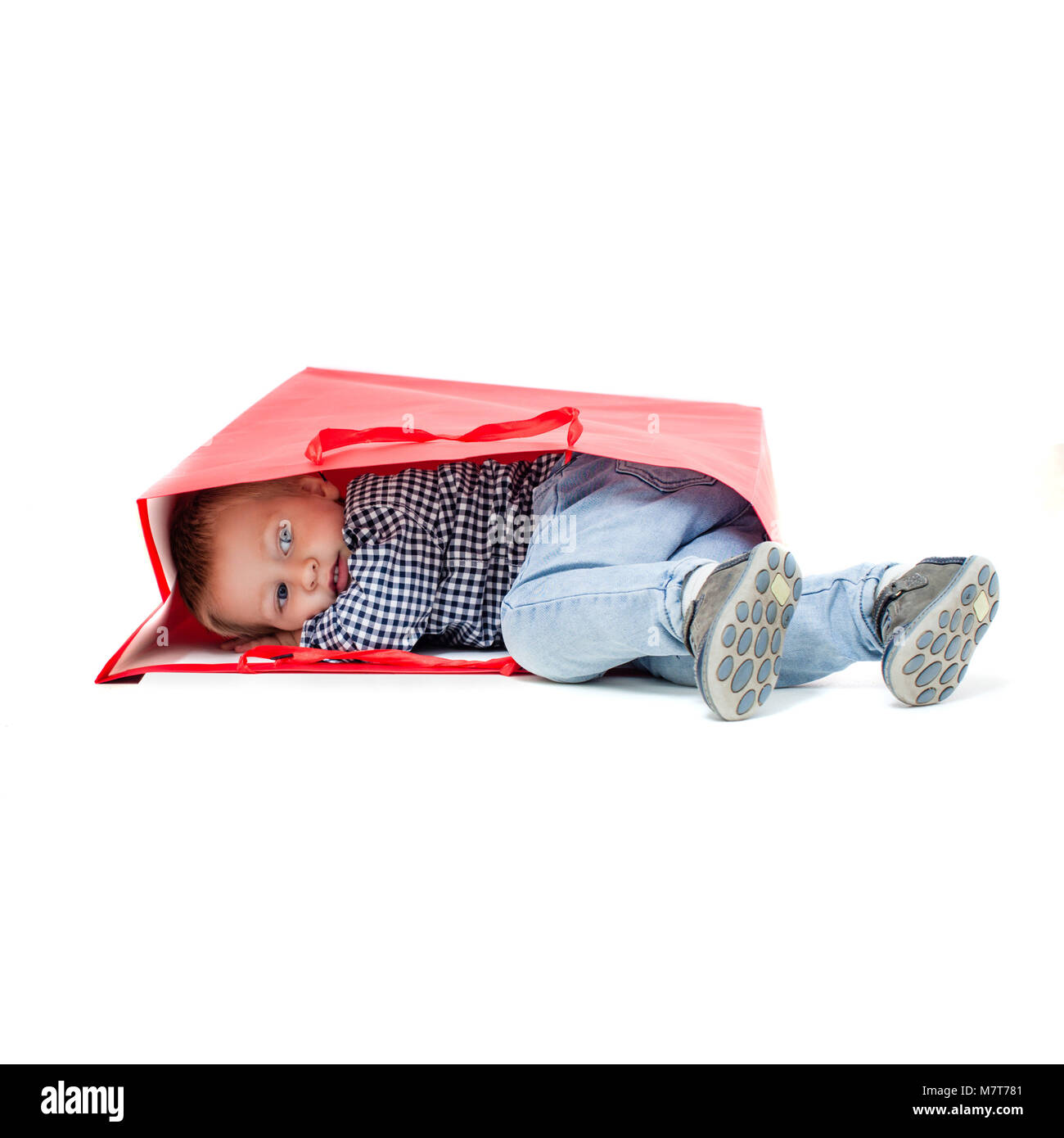 The boy inside packet Stock Photo - Alamy