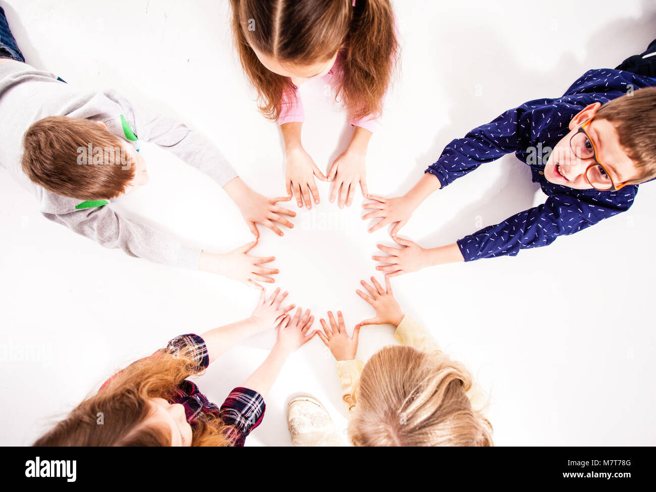 The children are united for friendship Stock Photo - Alamy