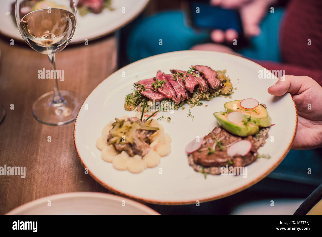 lamb steak on white plate, Rack of Lamb ribs with Rosemary garlic ...