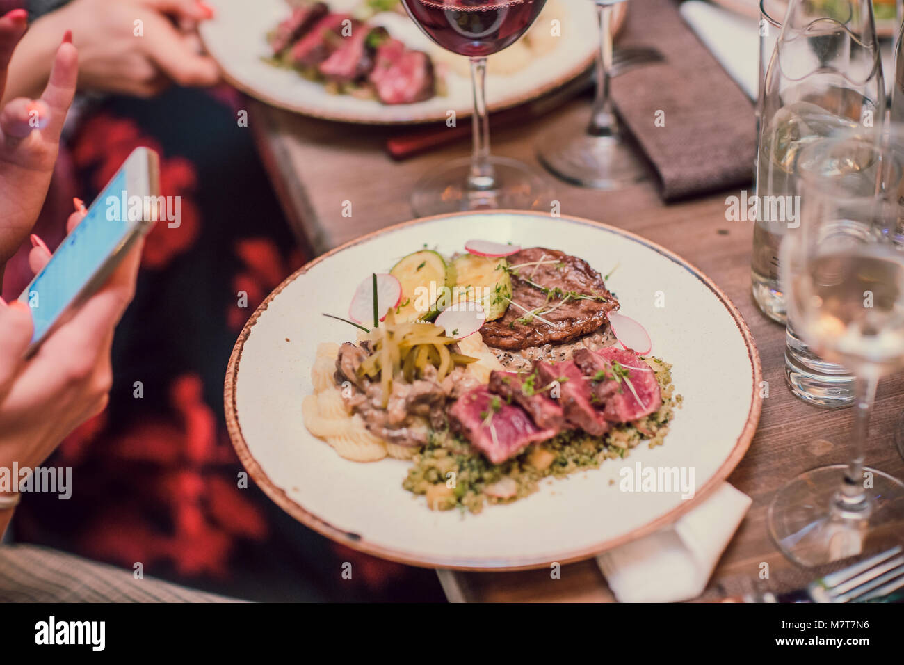 lamb steak on white plate, Rack of Lamb ribs with Rosemary garlic ...