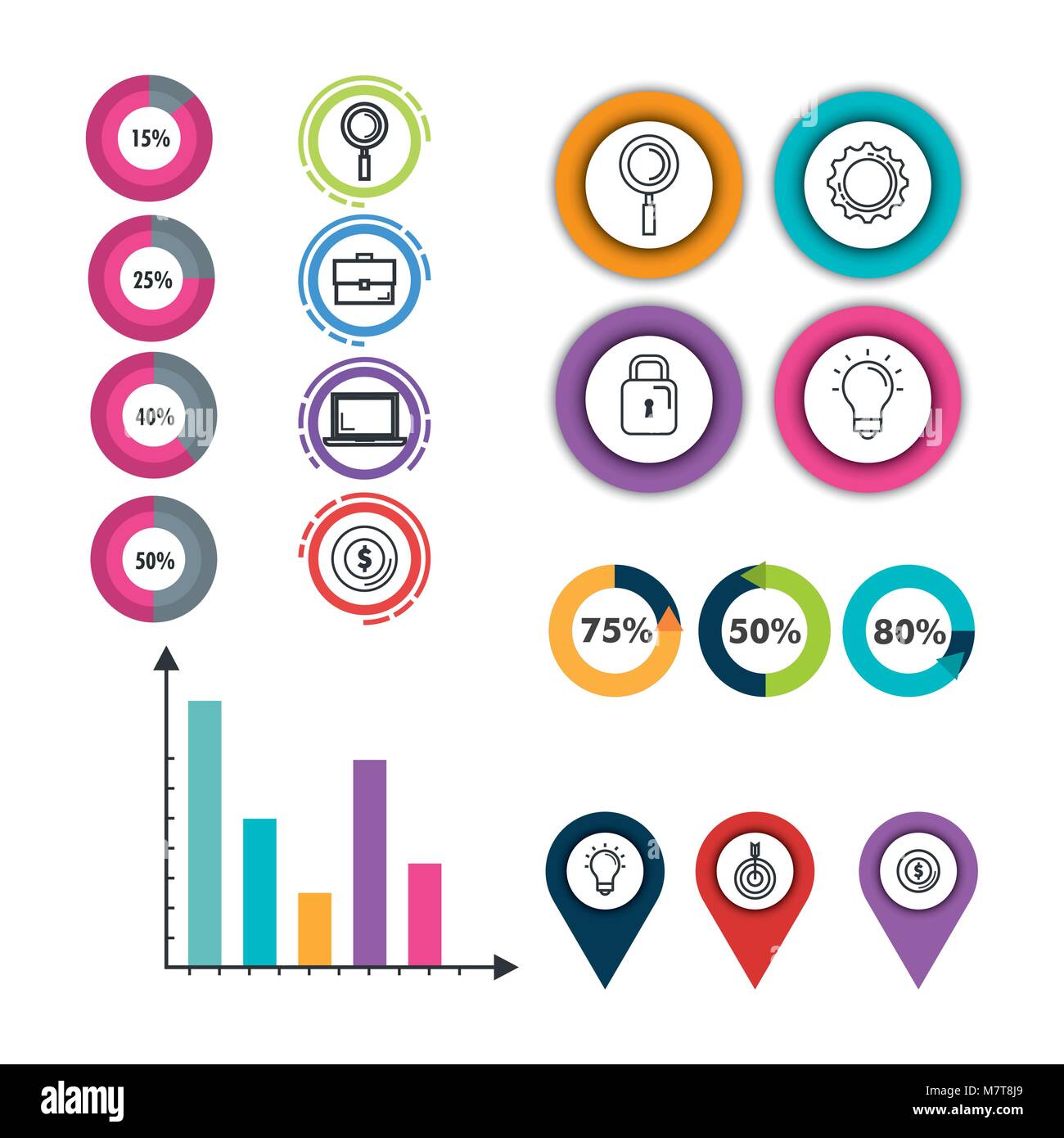 business infographic template icons Stock Vector Image & Art - Alamy
