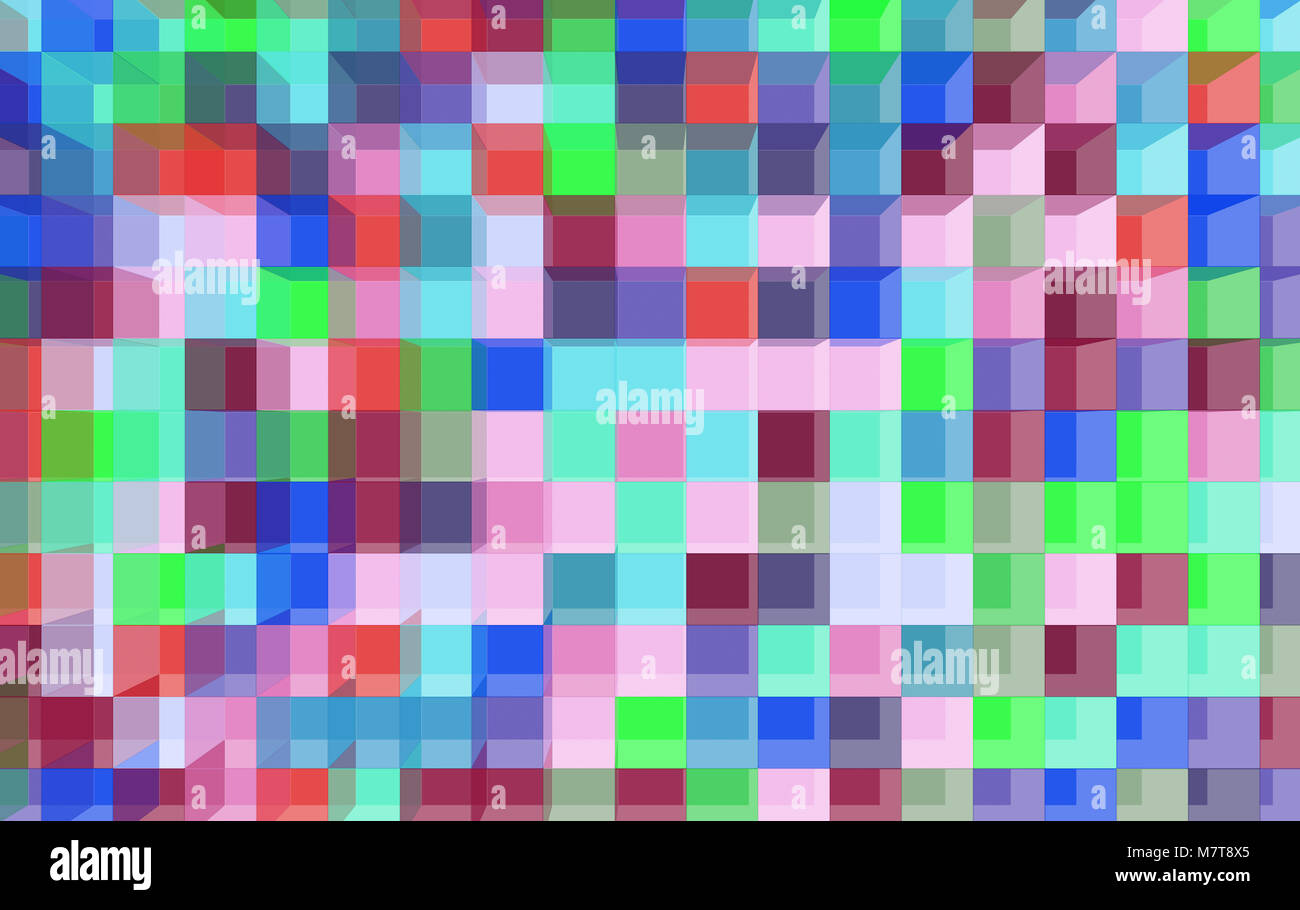 Colored square or rectangle 3D pattern for design wallpaper, texture or ...