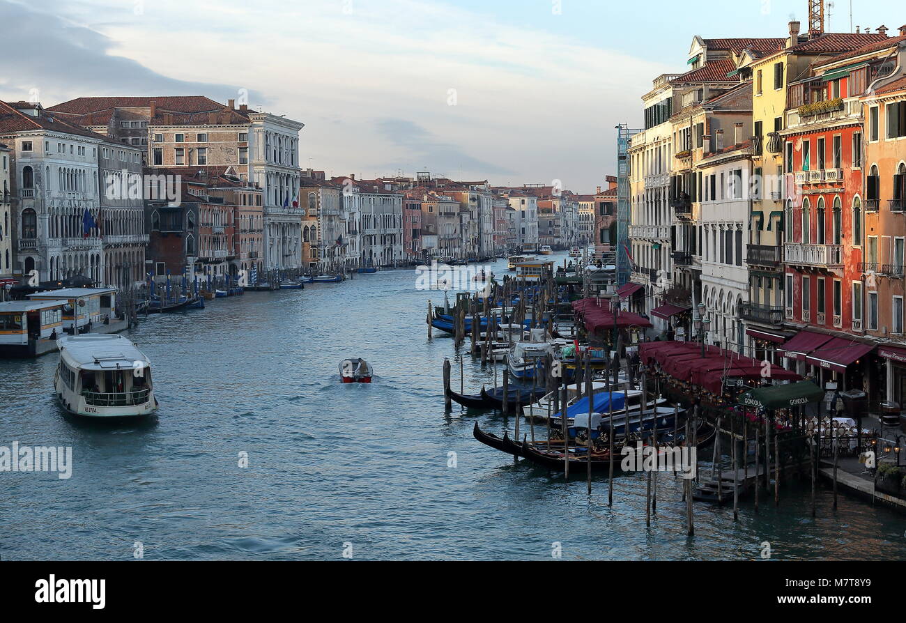 Venice, Italy - January 22, 2018. Grand Canal From Scalzi Bridge (Ponte ...