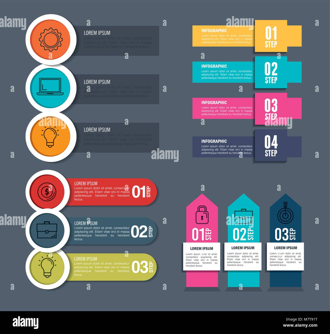 business infographic template icons Stock Vector Image & Art - Alamy