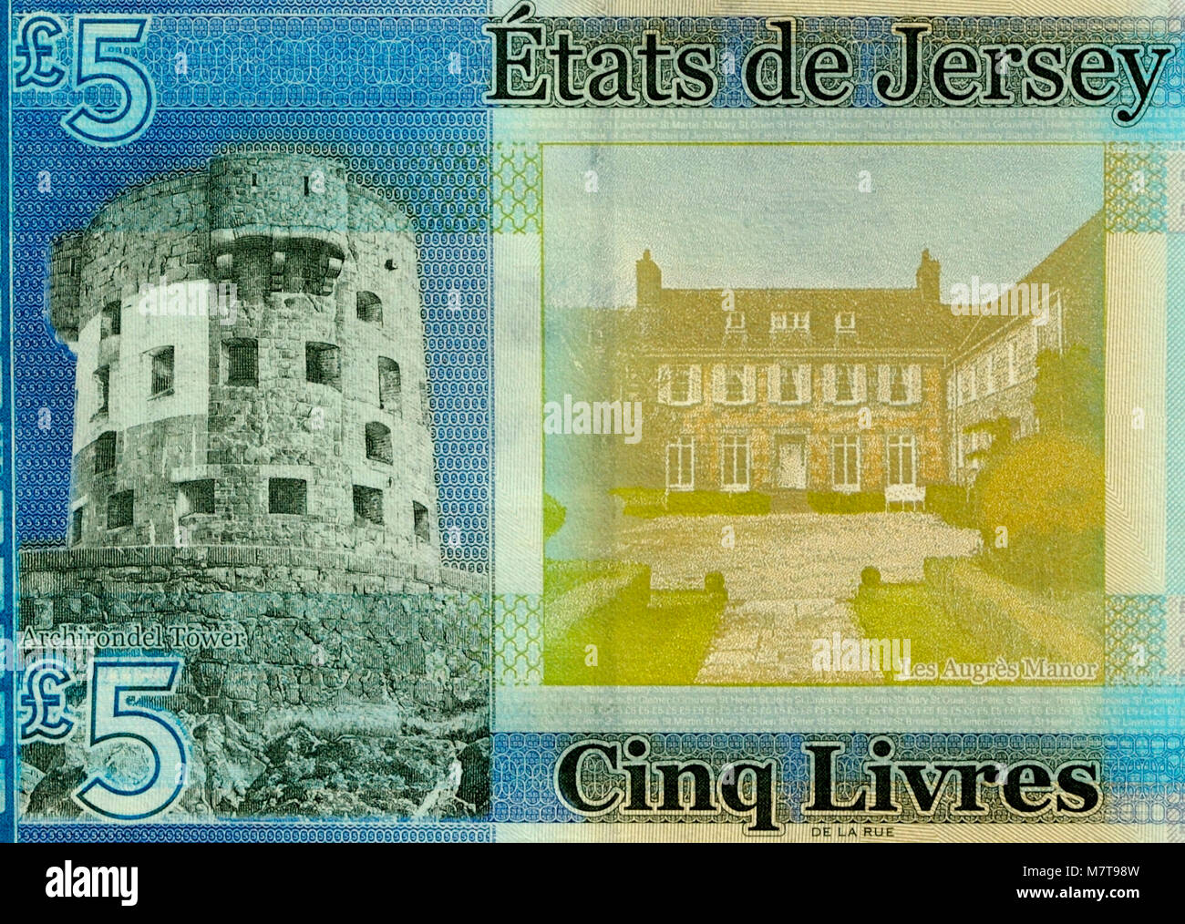 Jersey Five 5 Pound Bank Note Stock Photo - Alamy
