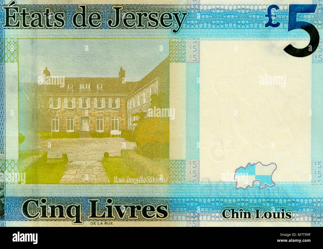 Jersey Five 5 Pound Bank Note Stock Photo - Alamy
