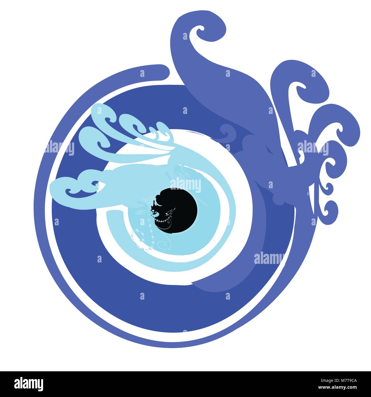 artistic blue evil eye vector - greek evil eye illustration Stock ...