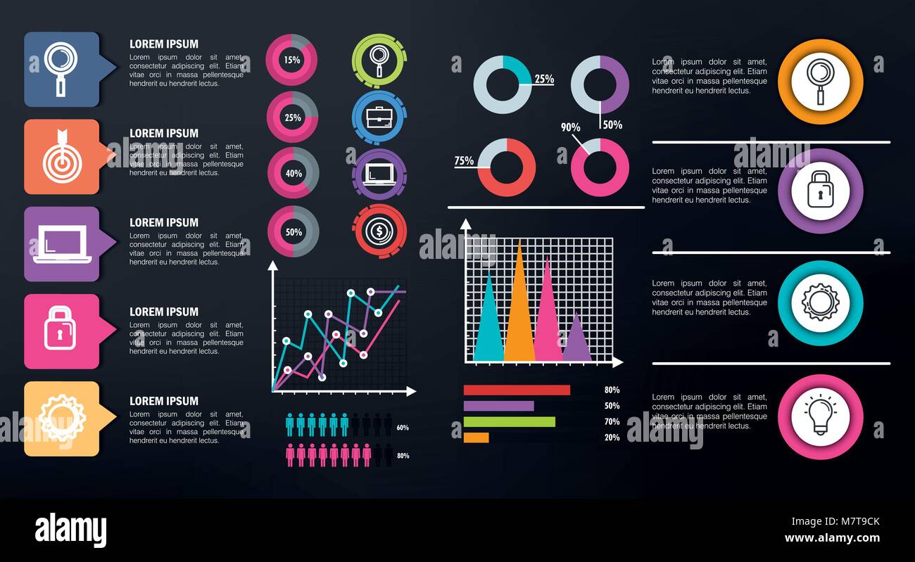 business infographic template icons Stock Vector Image & Art - Alamy